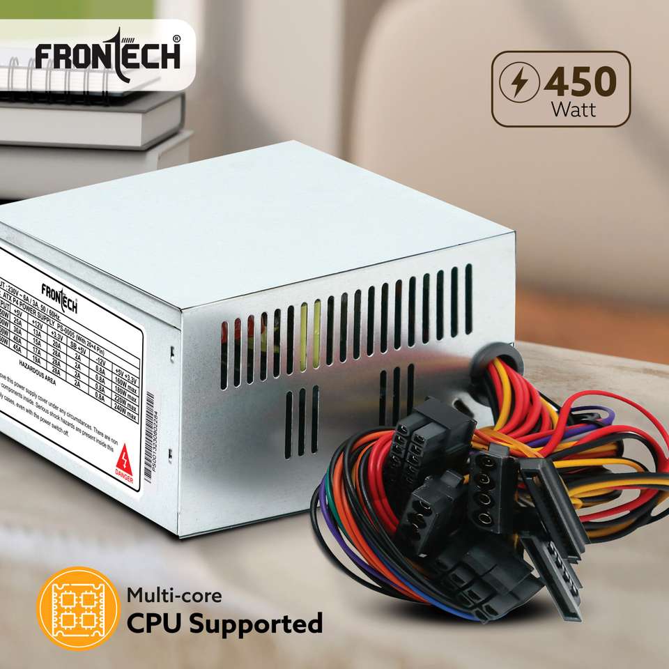 Frontech PS-0005 SMPS Compliant with ATX 12V, 20/24 Pin Power Supply ...
