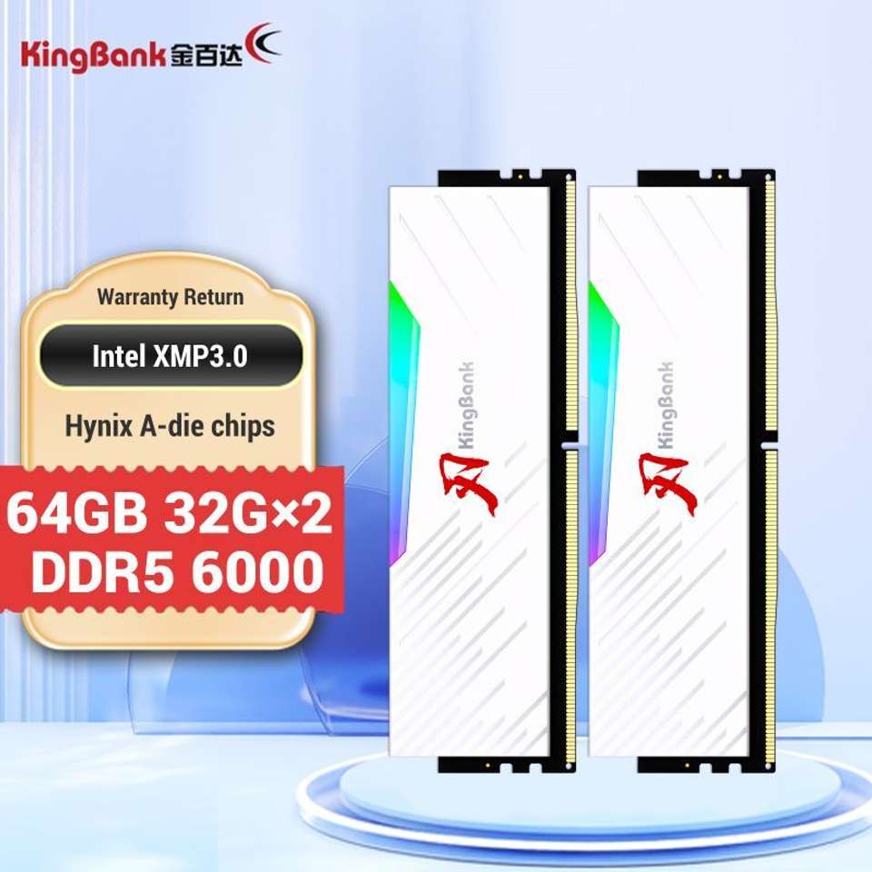 KINGBANK Heatsink Gaming Memory DDR5 DARK Heatsink Series (32X2 GB ...