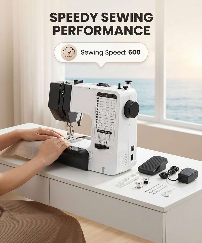 RAMIME 38 Built-in Stitches Sewing Machine With 2 Speed,Reverse Sewing ...