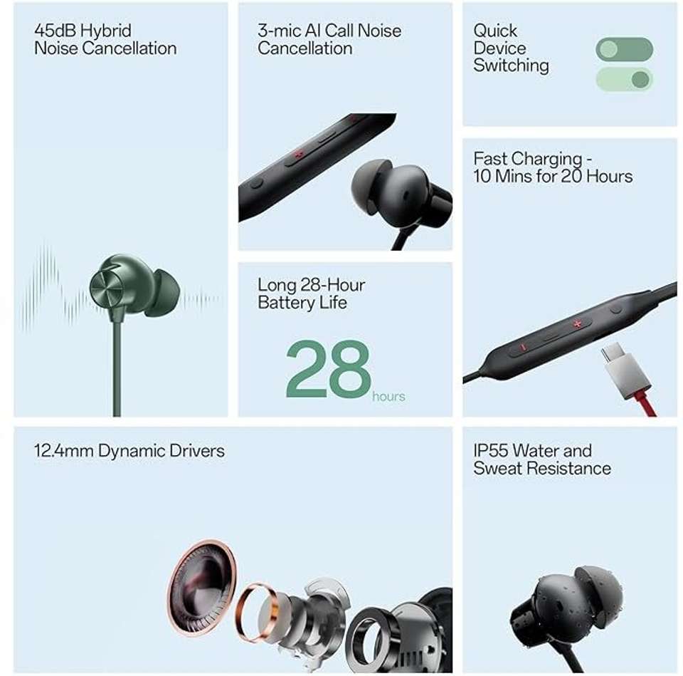 OnePlus bullets wireless z2 anc Neckband (BLACK) Bluetooth Price in ...
