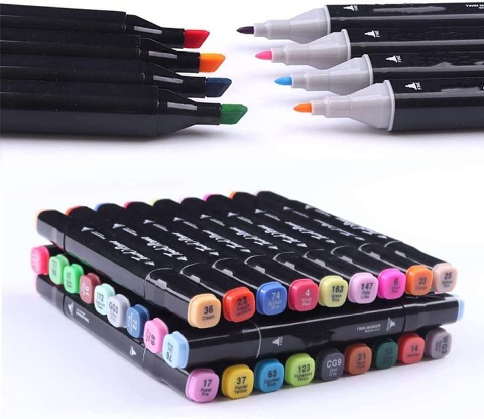 Flipkart.com | BOARDCAB Dual Tip Art Markers-587 48 Colours With ...
