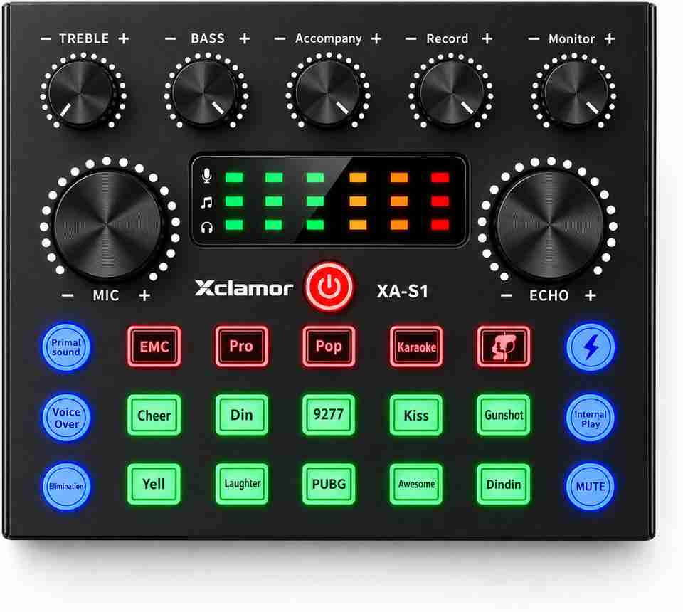 Xclamor XA-S1 Live Sound Card with Voice Changer, 10 Effects, Bluetooth ...