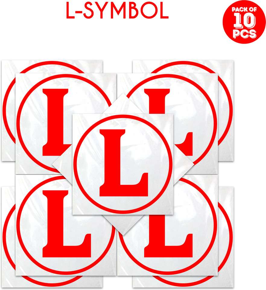 ZYOZI 8 inch L Symbol Learning License, L Sticker for Car, L Learning ...