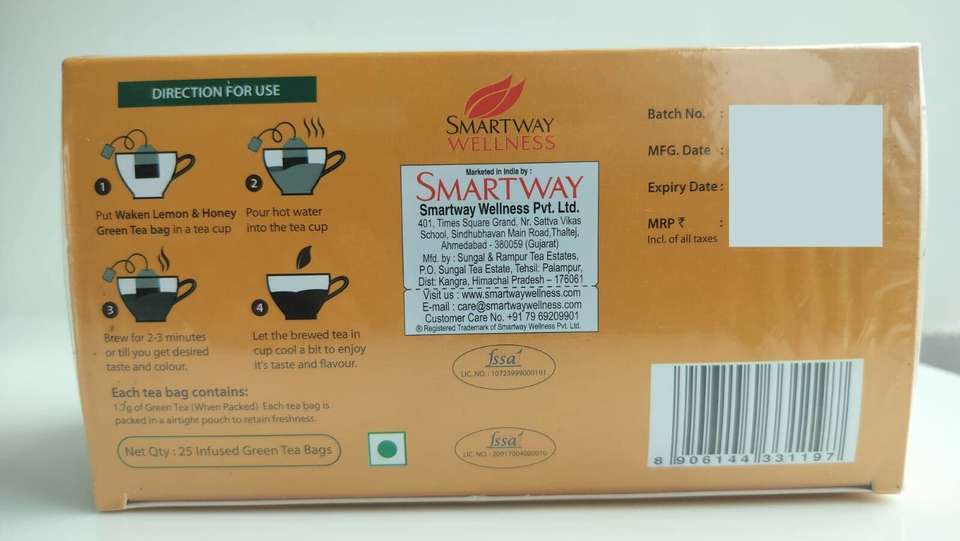 Waken Pack of 1 Lemon & Honey Green Tea – 25 Tea Bags Green Tea Pouch ...