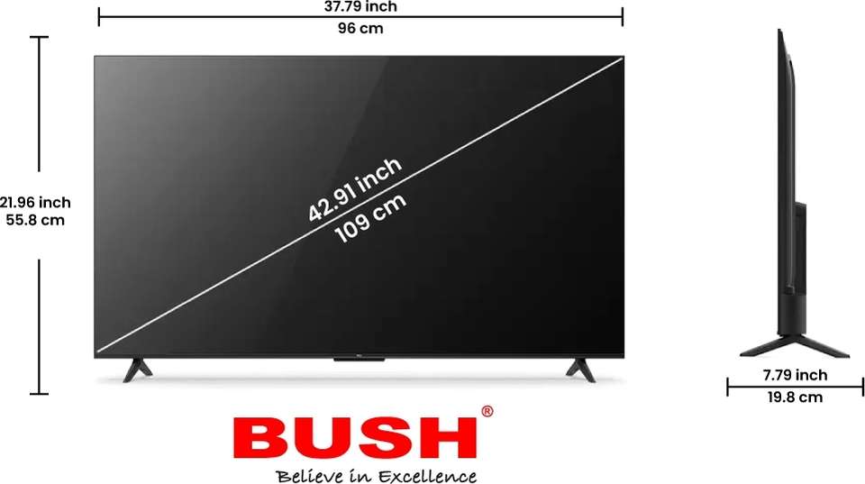 Bush 108 cm (43 inch) Full HD LED Smart Android Based TV with Remote ...