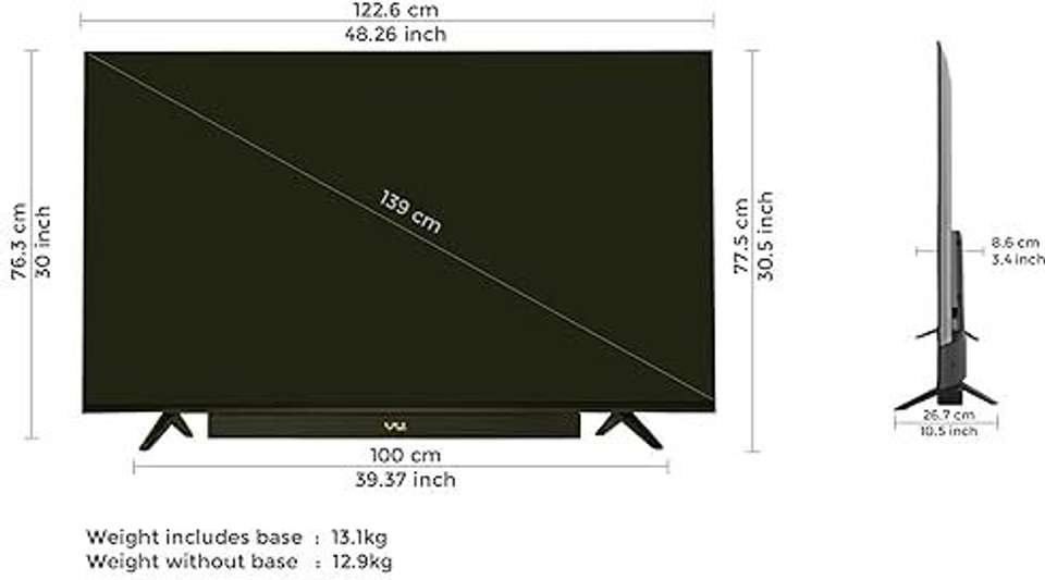 Vu 139 cm (55 inch) Ultra HD (4K) LED Smart Google TV with 88 Watts ...