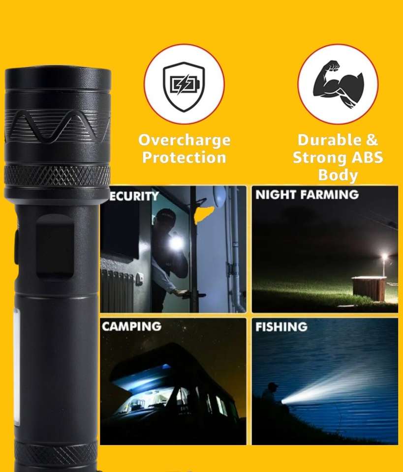 Stybits A503 (ZOOMABLE METAL LED TORCH) 3 Modes Flashlight, Super ...