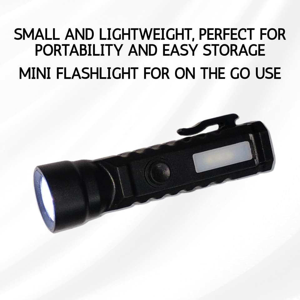 SACRO Emergency Rechargeable Pocket LED Torch Light with Side COBB ...