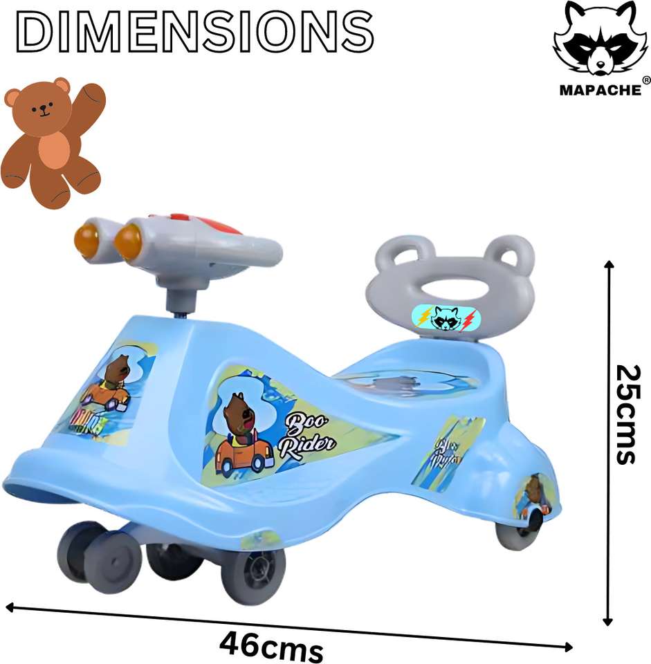 MAPACHE Boo rider Ace Kids Swing Car, Scratch Free PU Wheels Tricycle ...