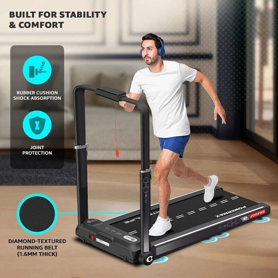 Powermax Fitness 4HP Jogpad 110 kg Foldable Walking Pad for Home Shock ...