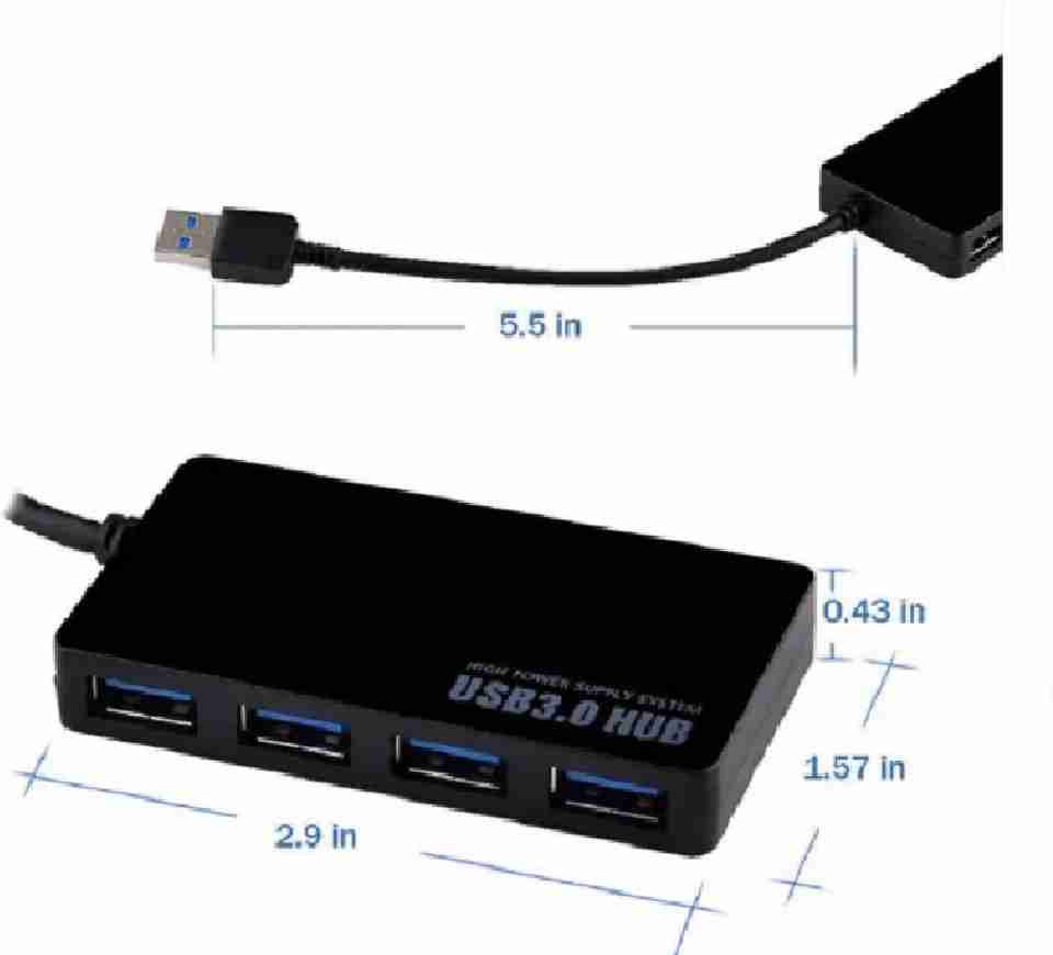 TERABYTE USB HUB 3.0 Super Speed 4 Port Compatible for PC, Pendrive ...
