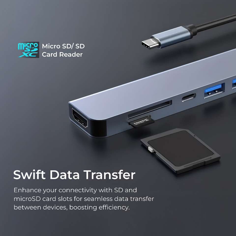 DIGITEK DUH 007 High Speed 7 - 1 USB C USB 3.0 Hub with MacBook/Windows ...