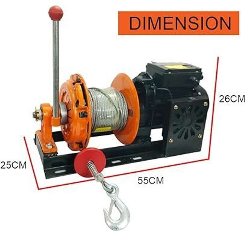 VOLTZ VZ-EW-800 KG 50Mtr Heavy Duty Electric Winch Lifting Wire Hanging ...