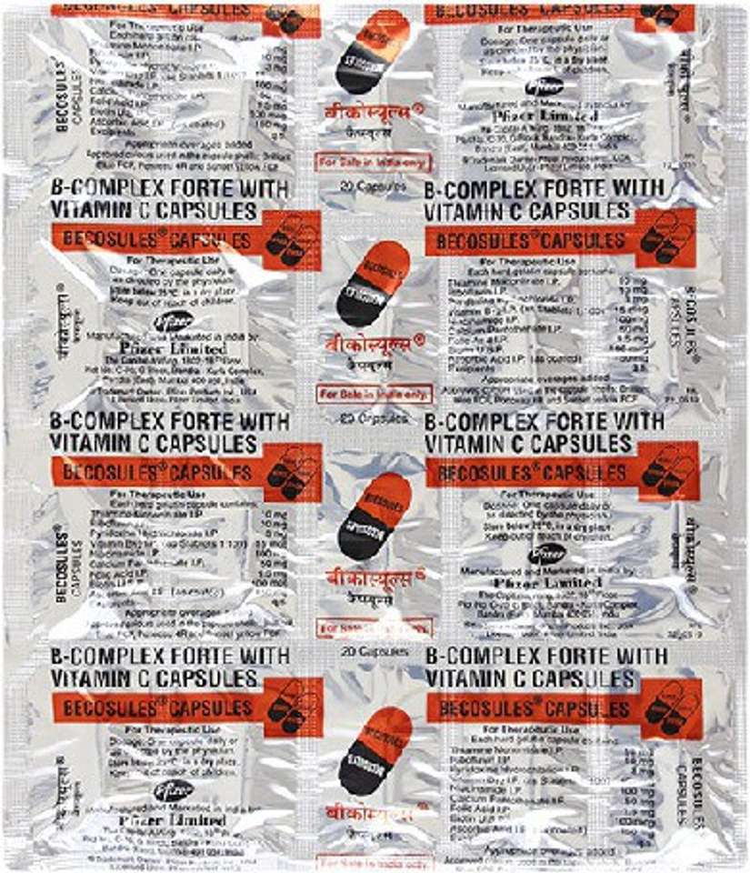 pfizer BECOSULES CAPSULE VITAMIN B COMPLEX FOR TREATING SORES (20 ...