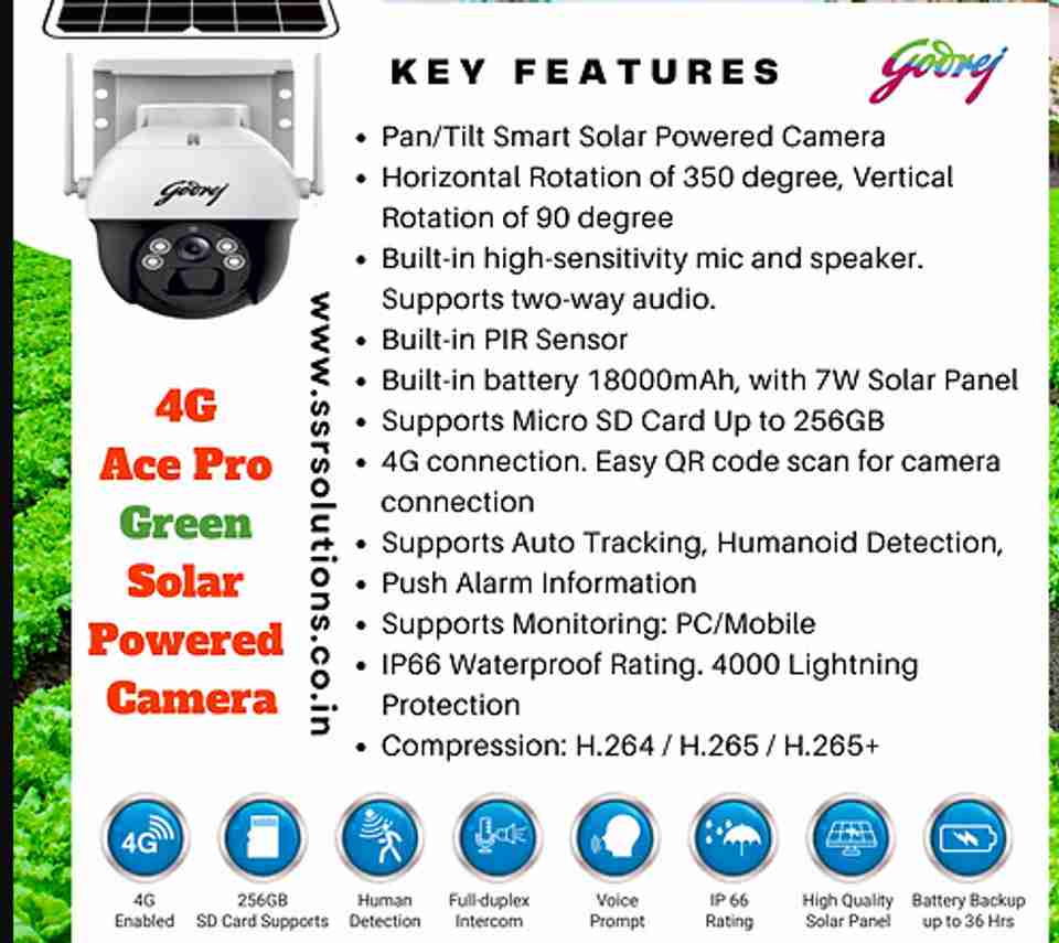 WeighingCamera Godrej Ace Pro Green Solar Powered Camera 4G Weighing ...